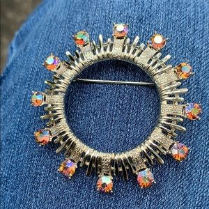Coro | Jewelry | Vintage Coro Circle Rhinestone Brooch | Poshmark
